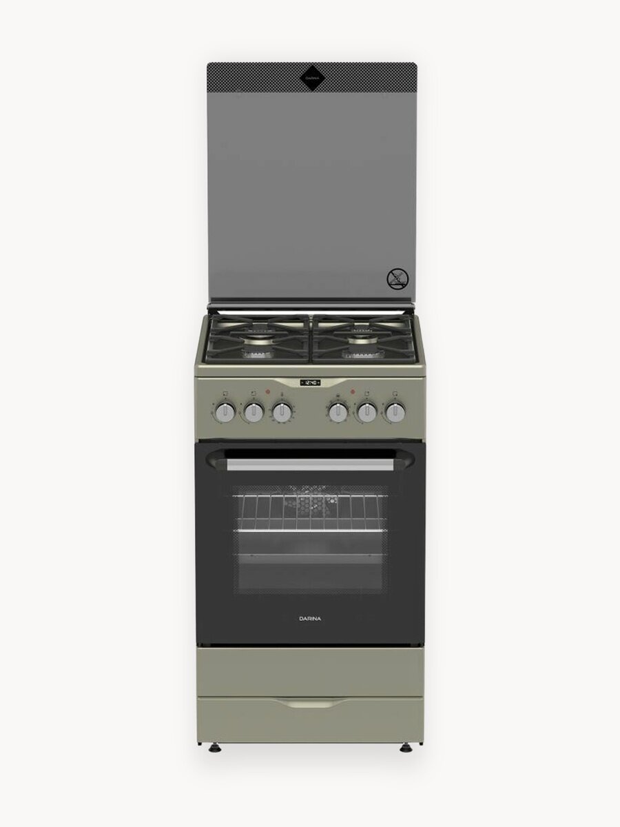 Плита DARINA PL KM241 311 1X, газовая, электрическая духовка, серебристая