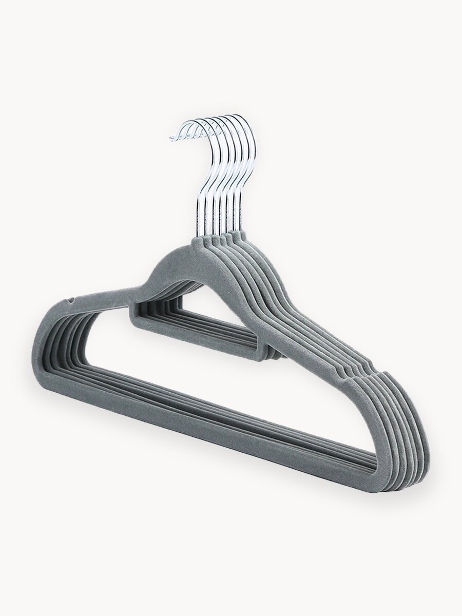 Вешалки плечики для одежды бархатные Ridberg, набор 20 шт (Grey)