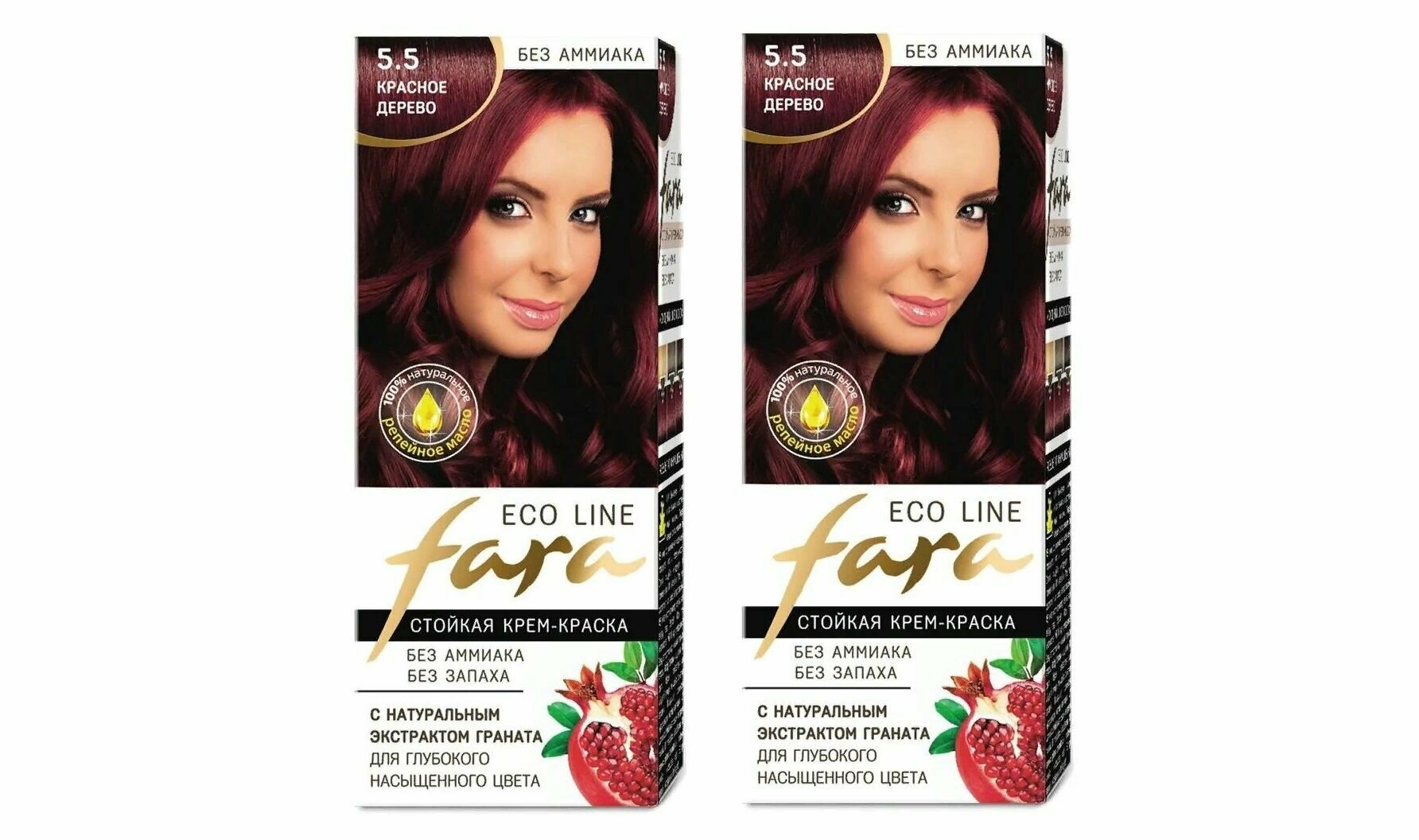 Fara Краска для волос "Eco Line", тон 5.5 красное дерево, 125 мл, 2 упаковки