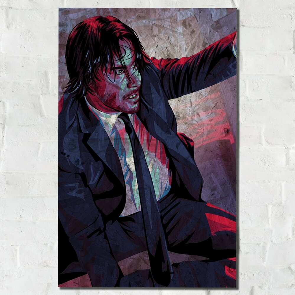 Картина интерьерная на рельефной доске фильм Джон Уик (Jogn Wick, Киану Ривз) - 14278 В