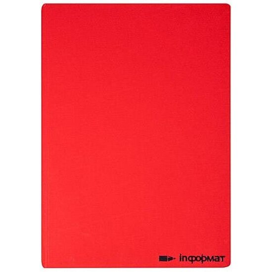 Тетрадь Informat 60 л. А5 кл. скреп. офс. Красная мел. карт, гл. лам.