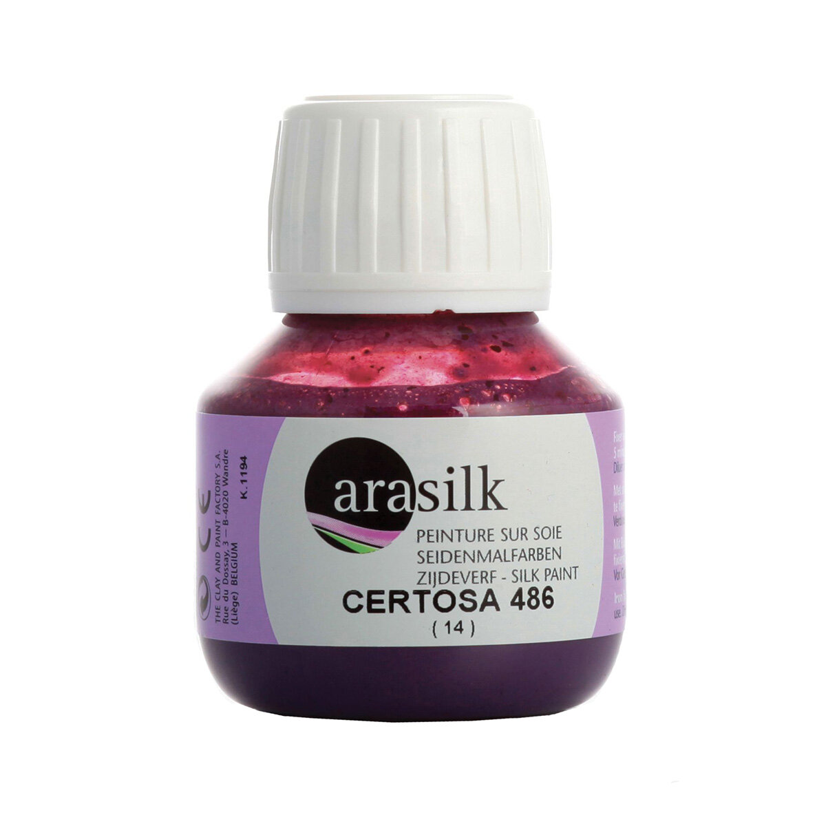 Краска для шелка Arasilk, 50 мл, для рисования и декорирования, H Dupont (486 розово-сиреневый)