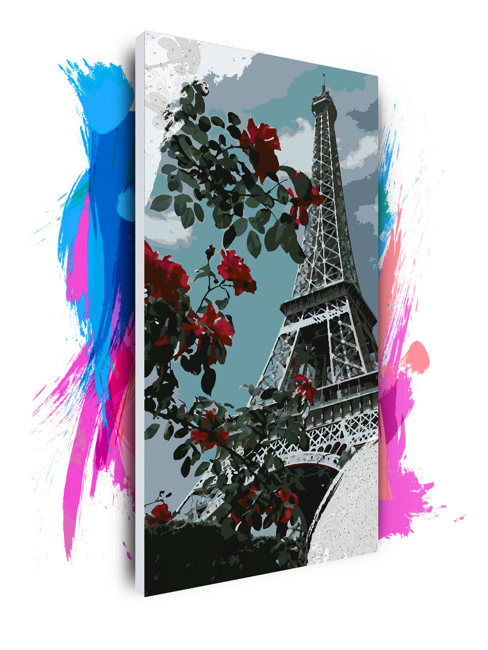 Картина по номерам на холсте Париж, 30 х 60 см