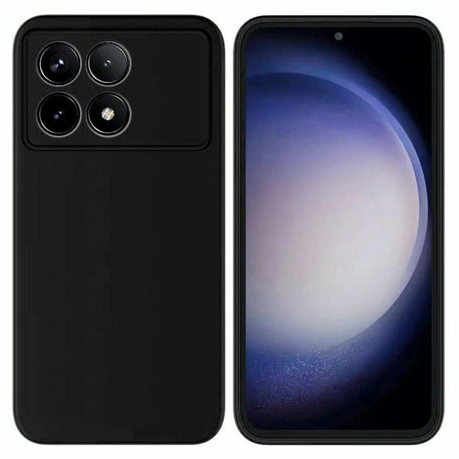 Силиконовая накладка Silky soft-touch для Xiaomi Poco X6 Pro 5G черный