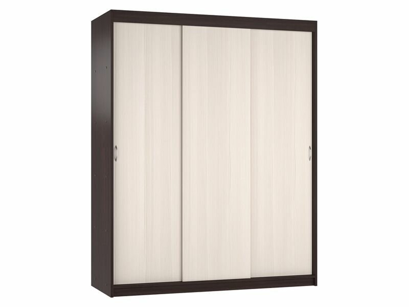 Шкаф купе для одежды со штангой "Эко 3" 160х220х60 Венге цаво / Бодега белая