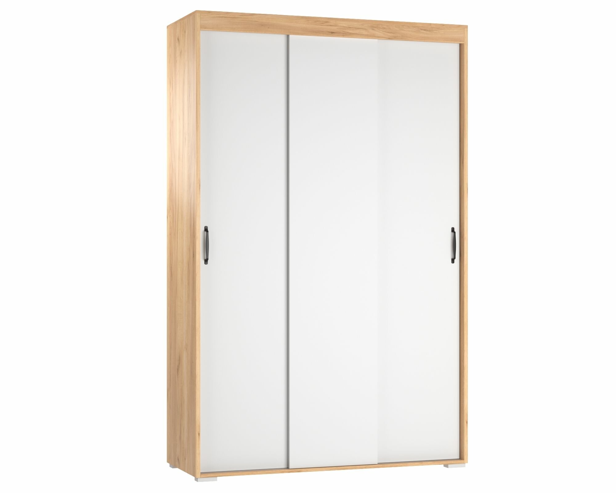 Шкаф купе с полками и штангой "МНР 6" 150х200х55 Дуб крафт золотой / Белый