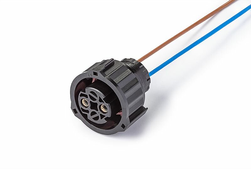 Разъем байонет 2 pin для ГАЗ УАЗ Мерседес VAG / 2 контакта, с проводами, OEM 19673251