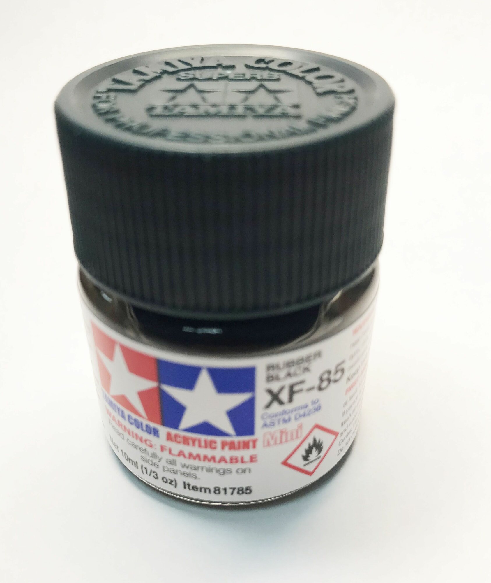 81785 XF-85 Rubber Black ( Резиновый чёрный ) акриловая краска объем 10мл.