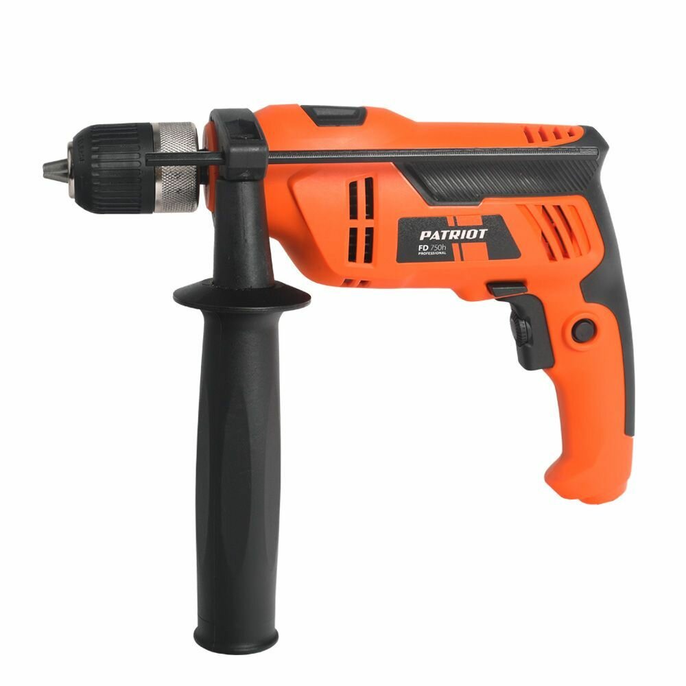 Дрель электрическая ударная PATRIOT FD 750h, с ударом, мощность 710Вт, 0-2800об/мин,44800 уд/мин, макс. диаметр 13мм, глубиномер + дополнительная ручка