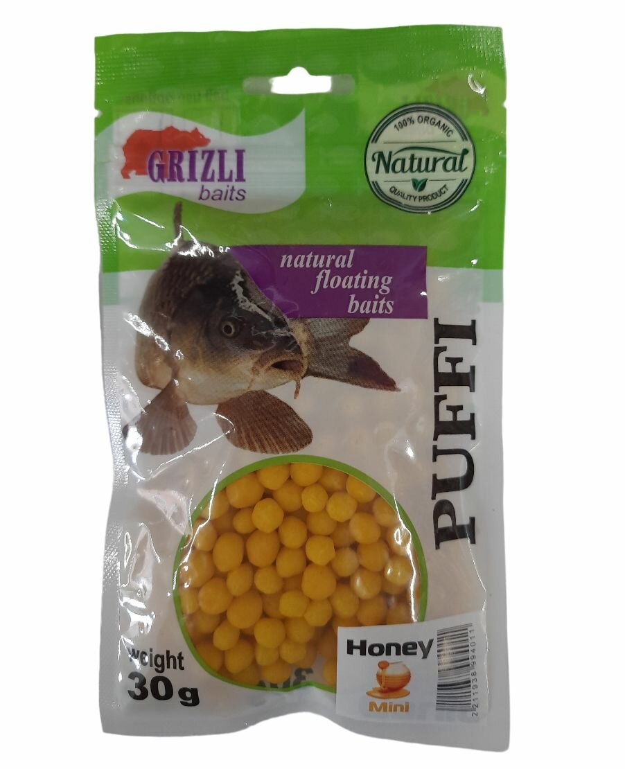 Воздушное тесто / пеностесто GRIZZLY Baits Puffi "Мёд" - 8мм / 30г