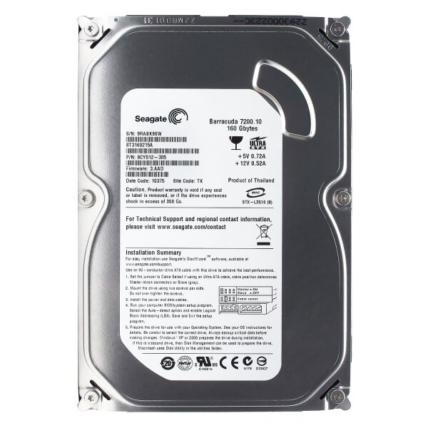 Жесткий диск Seagate ST3160215A 160Gb 7200 IDE 3.5" HDD