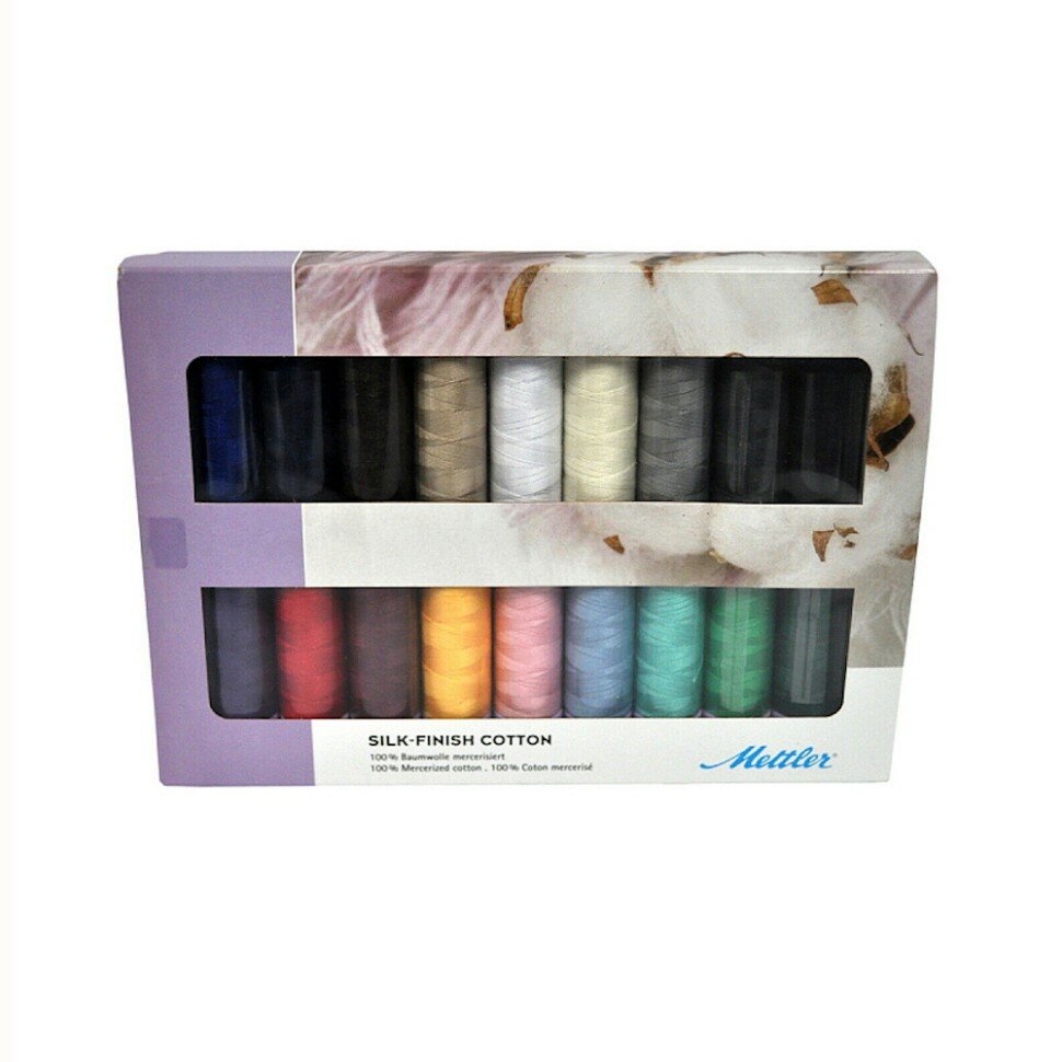 Amann Group Mettler SFC18-Kit Набор с нитками Silk Finish в подарочной упаковке, 18 катушек, №50