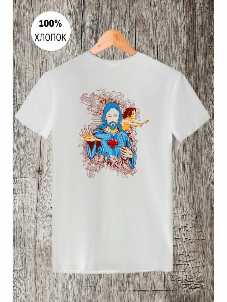 Футболка иисус христос сердце узоры jesus