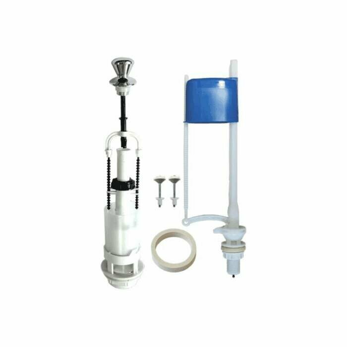 Арматура для бачка сливная/наливная 1/2" нижнее подключение шток белый 1/реж универсал Уклад А 110.57.14.0