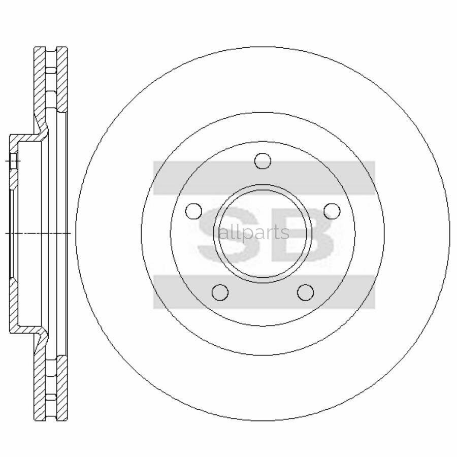 SANGSIN BRAKE SD4361 Диск тормозной передний MITSUBISHI ASX SANGSIN BRAKE SD4361