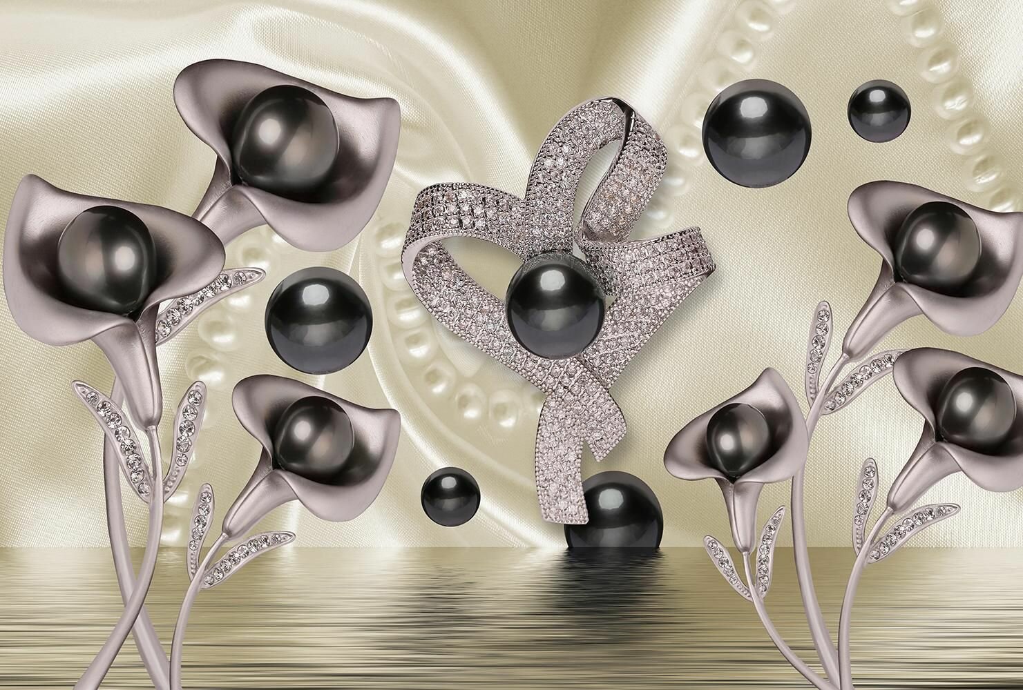 Фотообои/F коллекцияF-041 Лилии с черным жемчугом 400х270-1Divino