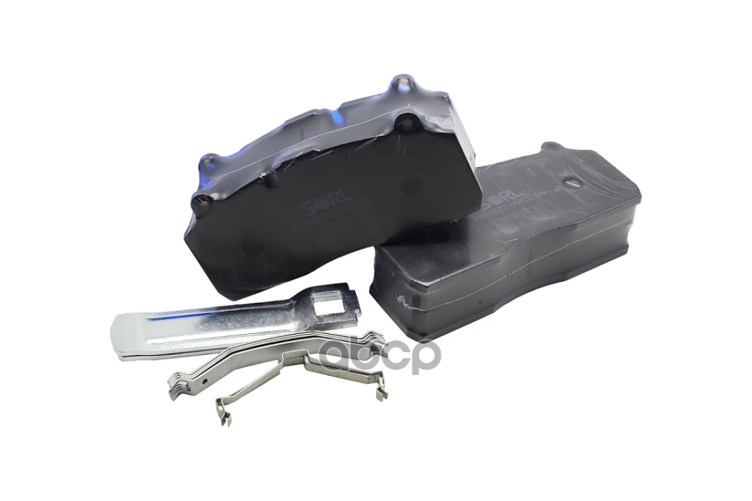 Колодки тормозные КАМАЗ-5490 SAF B9-22S передние/задние с отв. под пятаки (4шт.) SORL SORL арт. HM4823+AK029