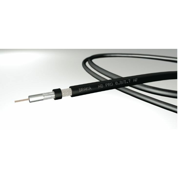 Кабель коаксиальный в нарезку Draka HD PRO 0.8/3.7AF GY LSHF, 1 м
