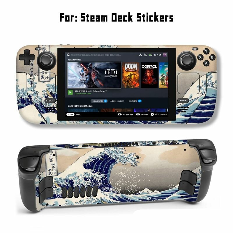 Наклейка/защитная плёнка для Steam Deck NO. 039 Волны, наклейка на игровую консоль
