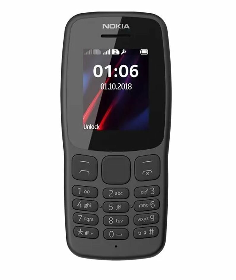 Сотовый телефон Nokia 106 TA-1114 DS 2018 (Нокиа 106) черный