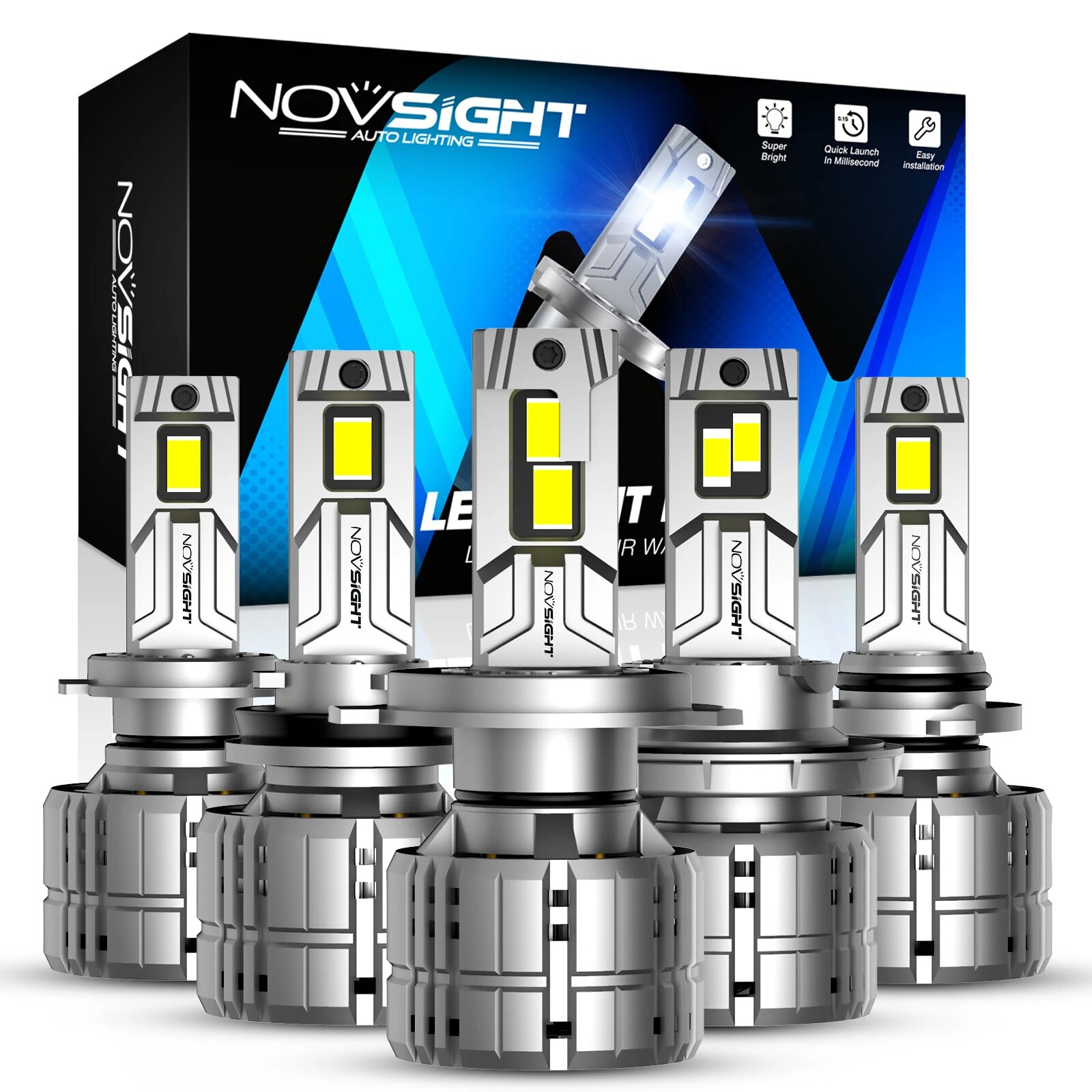 Светодиодные Лампы Для Автомобильных Фар NOVSIGHT N60 200W 20000LM H7 H4 H11 H8 H9 9005 HB3 9006 HB4 H13 9012, 6500K, Canbus