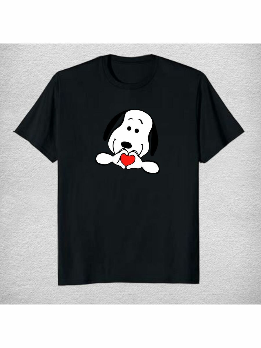 Футболка собака снупи с сердцем