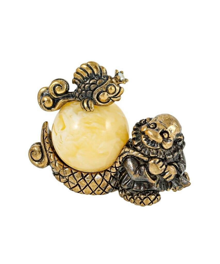 Статуэтка Старик и золотая рыбка 231-Б, белый