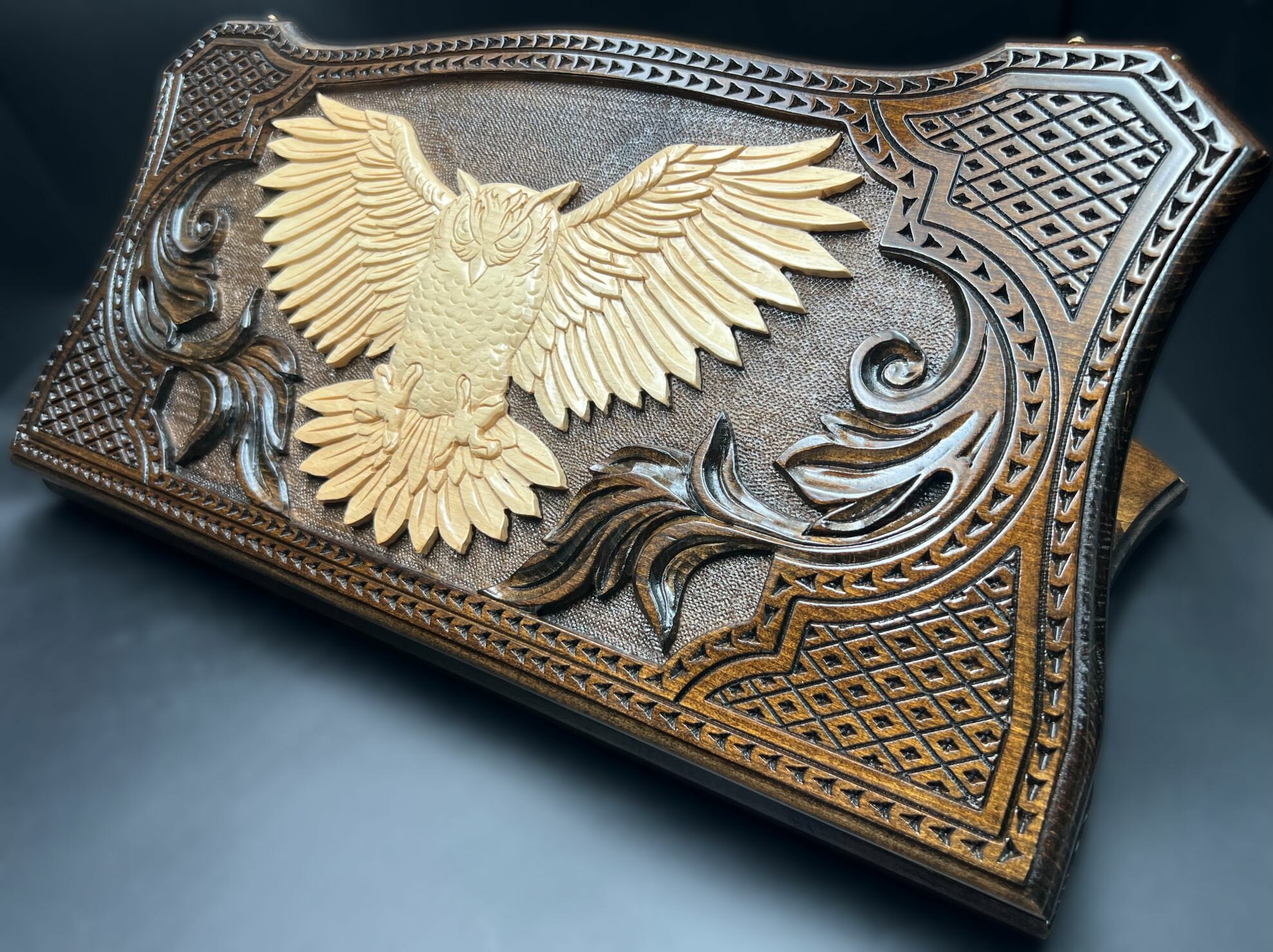 Нарды Деревянные авторские "Белая Сова" большие 60см