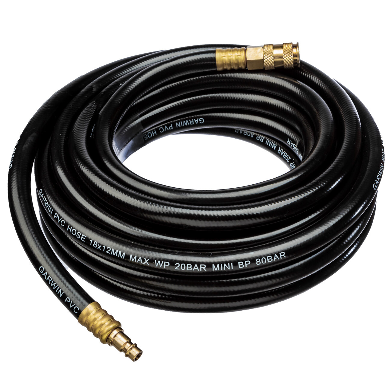 GARWIN PRO 808740-1218-05 Шланг ПВХ (PVC) 12*18, 5 м, черный, БРС в комплекте, в бухте