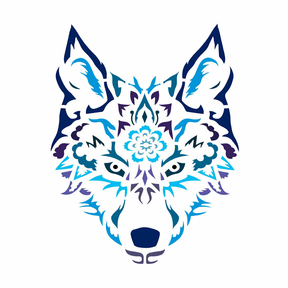 Трафарет Волк, OTOKODESIGN, пластик, белый, детский, 33-40009