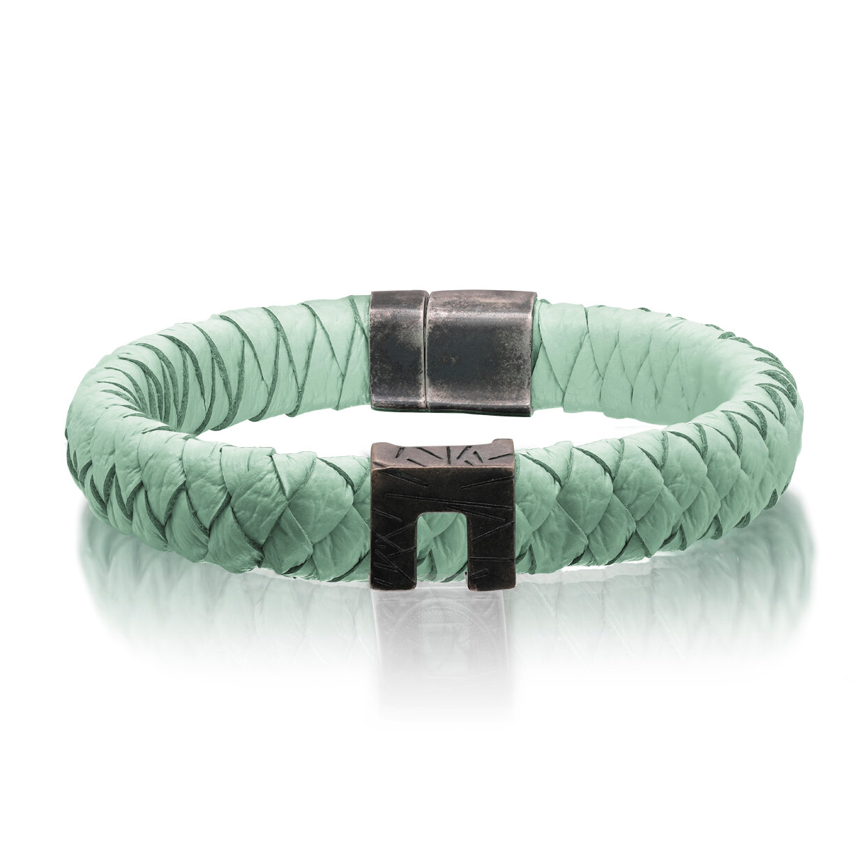 Браслет-цепочка, серебро, 925 проба, родирование, кожа