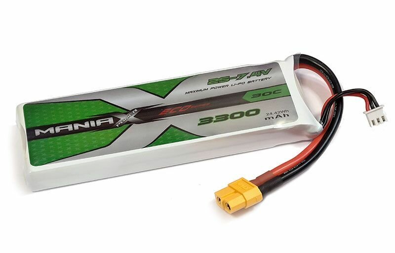 Аккумулятор ManiaX Eco LiPo 7.4V 2S1P 3300mAh 30C с разъемом XT60 -enj