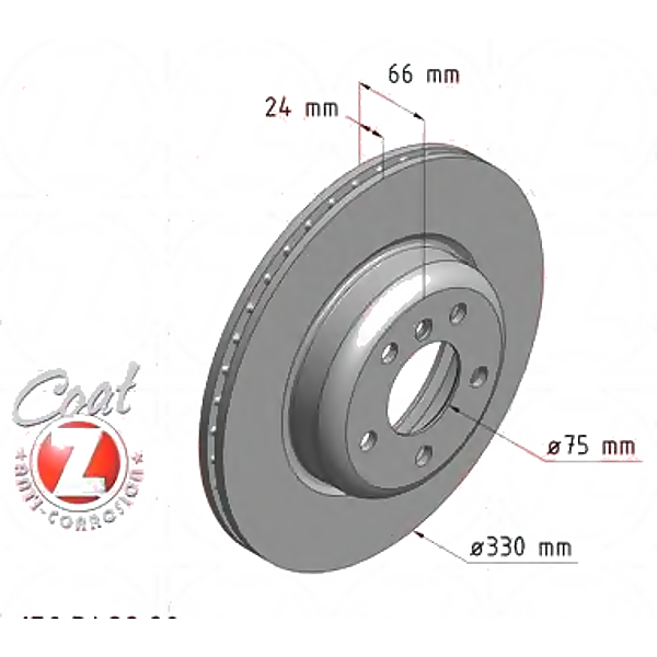 ZIMMERMANN 150.3482.20 (0834152 / 0986479028 / 09C41013) диск торм BMW (БМВ) f10 / f11 2.0 / 2.3 / 3.0 / 2.0d 10- пер
