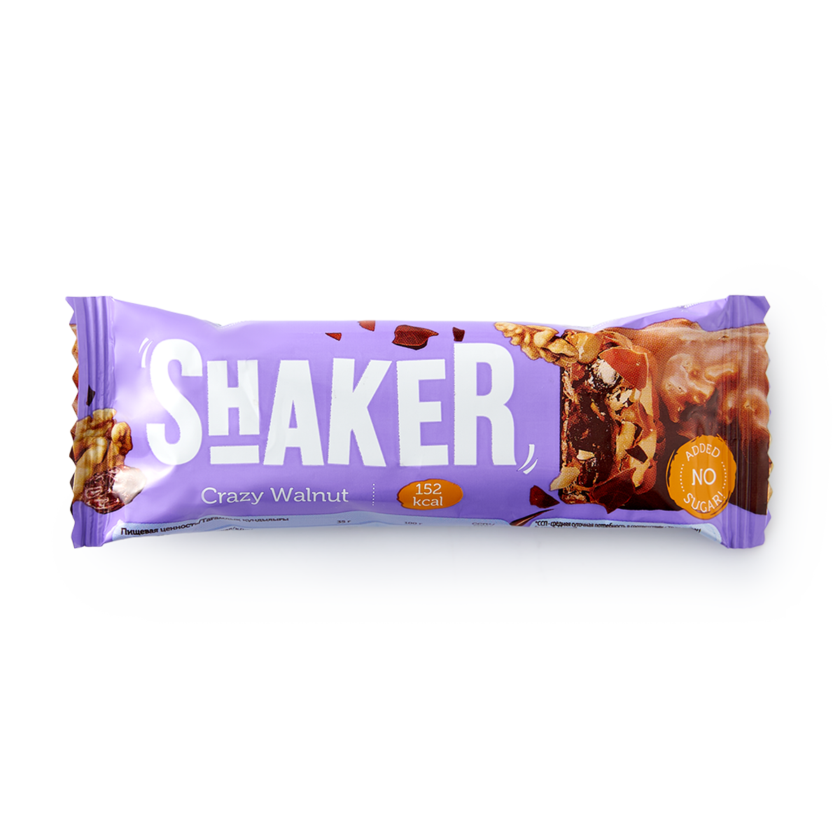 Батончик низкоуглеводный FitnesShock Shaker грецкий орех, без добавления сахара