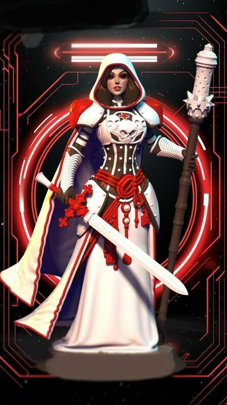 Селестина Инквизитор Паладин Воин Жрец (40мм) миниатюра для DnD (ДнД) и других Настольных игр( НРИ, Варгеймов или РПГ), фентези тематика