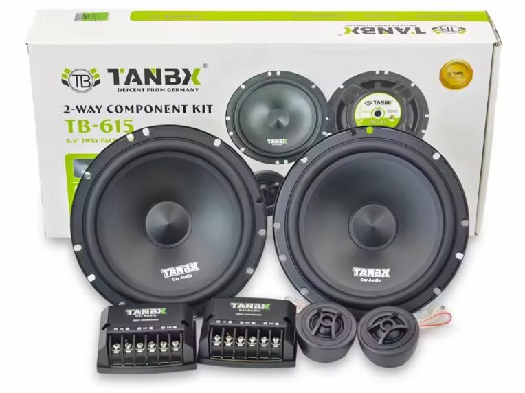 Компонентная акустика tanbx TB-615, 6.5 дюйма, Min 60 Вт, Max 180 Вт