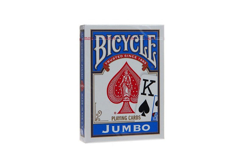 Карты для покера Bicycle Rider Back International Jumbo Index Blue пласт. покрытие, синие, 54 штуки