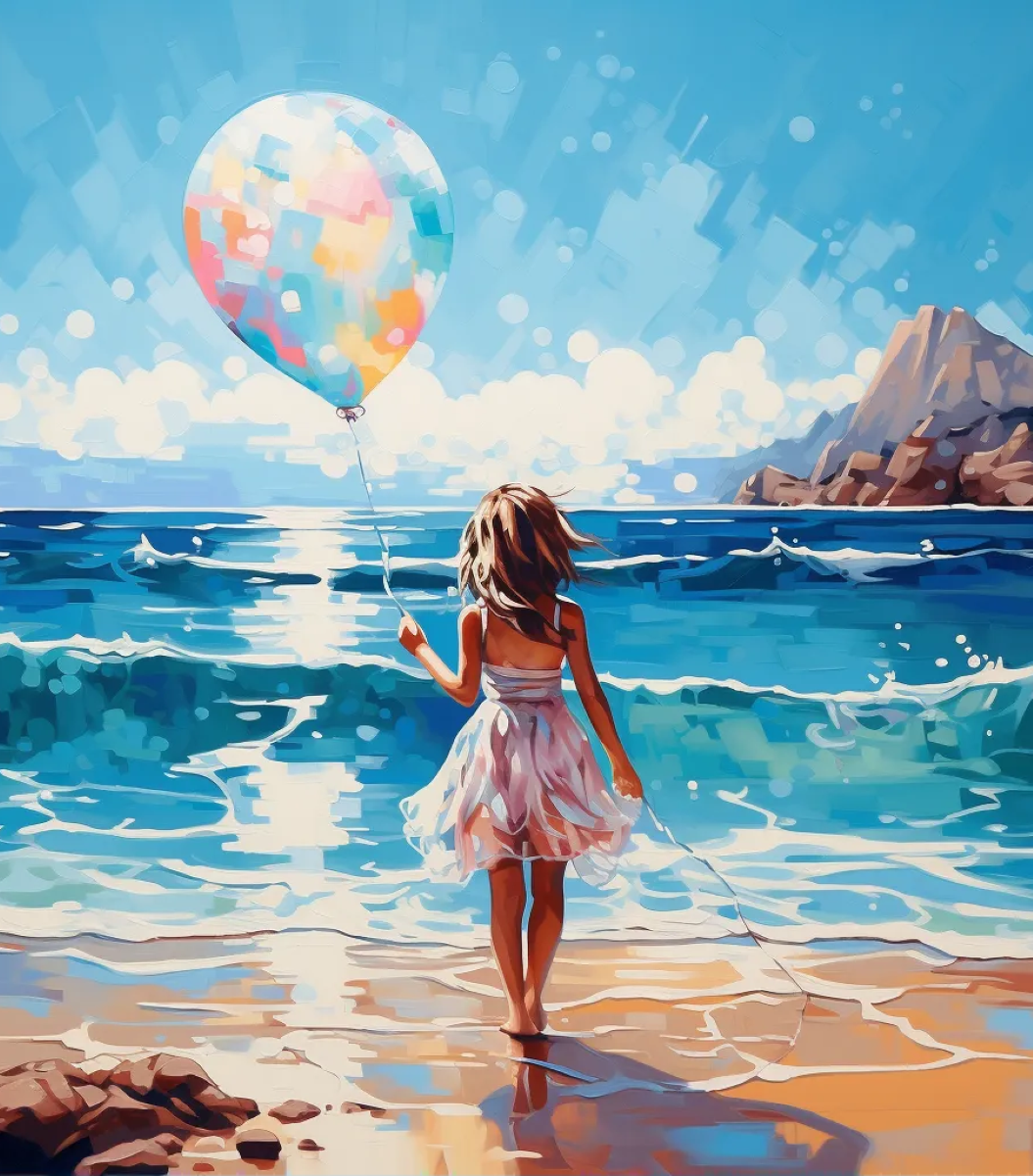 Картина по номерам "Девочка с шариком" 40х50 см, хлопковый холст на подрамнике, акрил, Hobby Home