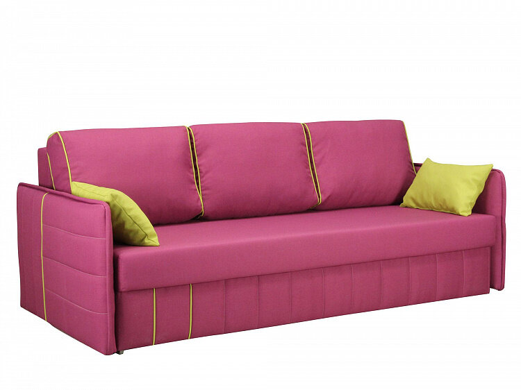 Прямой диван Некст (Слим) Розовый, еврокнижка, 206х103х86 см, с ящиком для белья