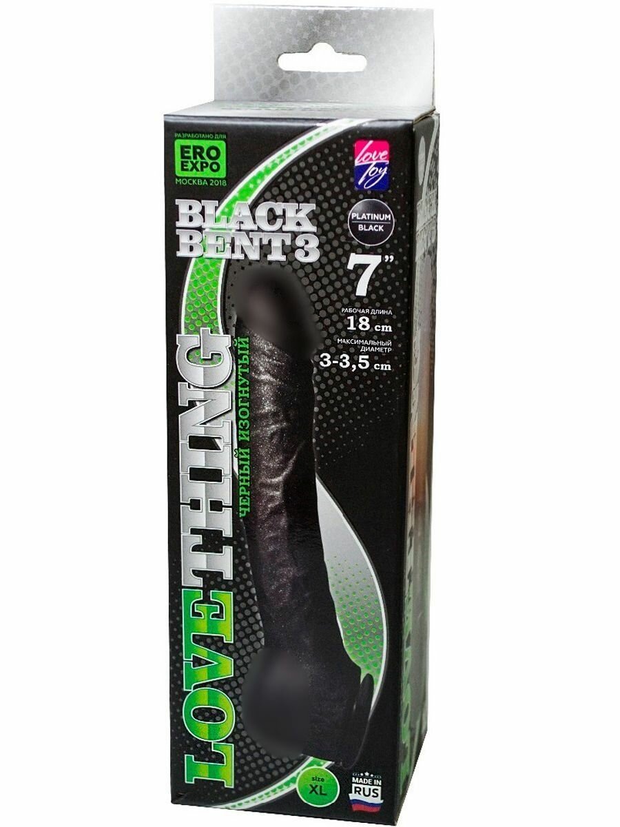 Насадка фаллоимитатор на страпон харнесс "BLACK BENT 3", с коннектором для соединения с поясом, 17.5см