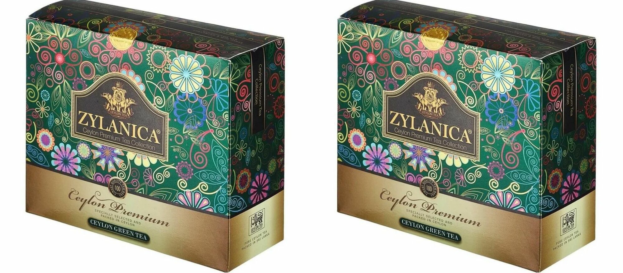 Zylanica Чай зеленый Ceylon Premium Collection, 100 пак, 2 уп