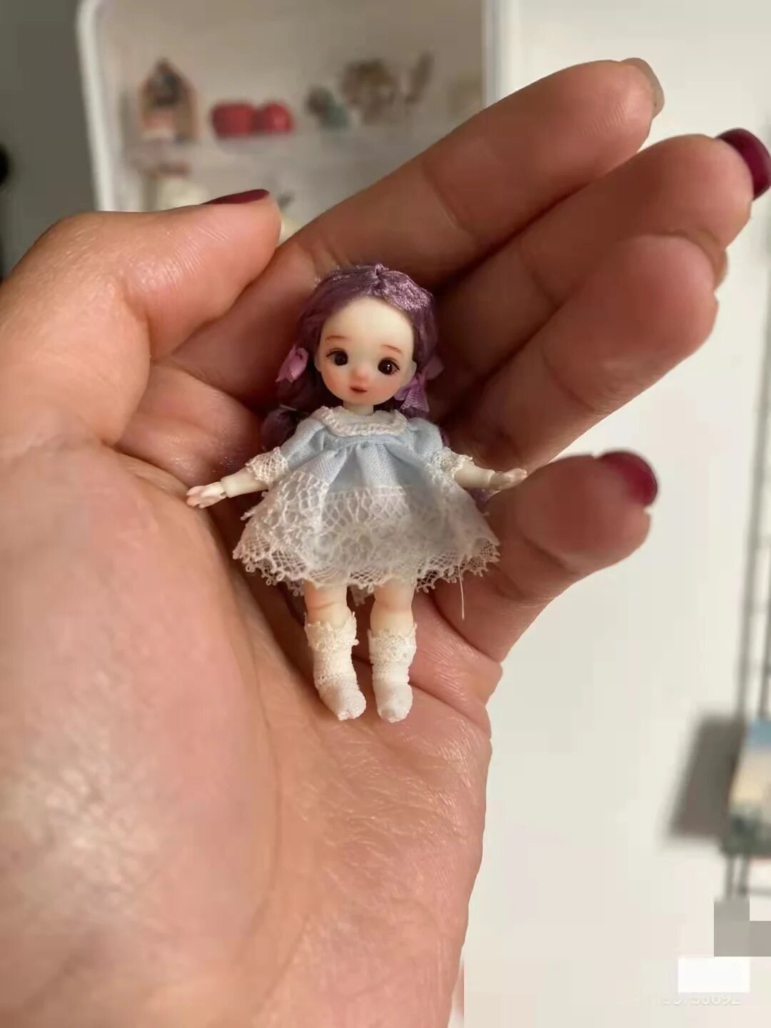 OLOEY шарнирная кукла-эльф Сиреневый, Светло-серый