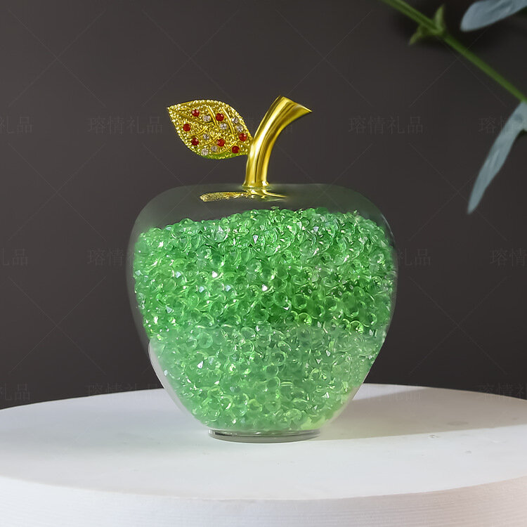 Кристальные яблоки для праздничного декора, креативные подарки, рождественские подарки, украшения для гостиной, кристальные настольные украшения