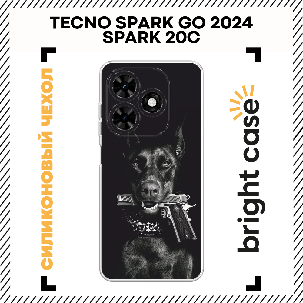 Чехол на Tecno Spark Go 2024/Spark 20C / Текно Спарк Го 2024/Спарк 20C с принтом Доберман