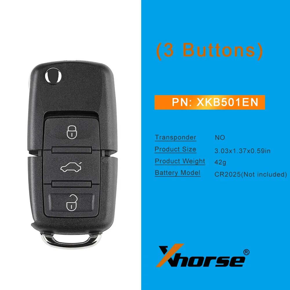 Xhorse XK XKB501EN 3 кнопки, 5шт