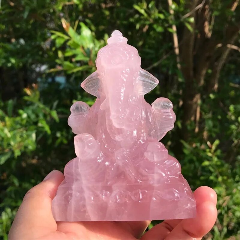 Розовый кварц статуя слона Ганеша Tituo Stone Store