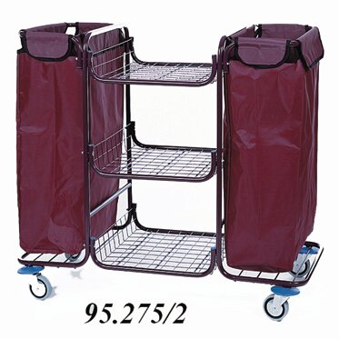 Тележка "Кабриолет", для горничных, бордовая, металлическая, 118x59x104см