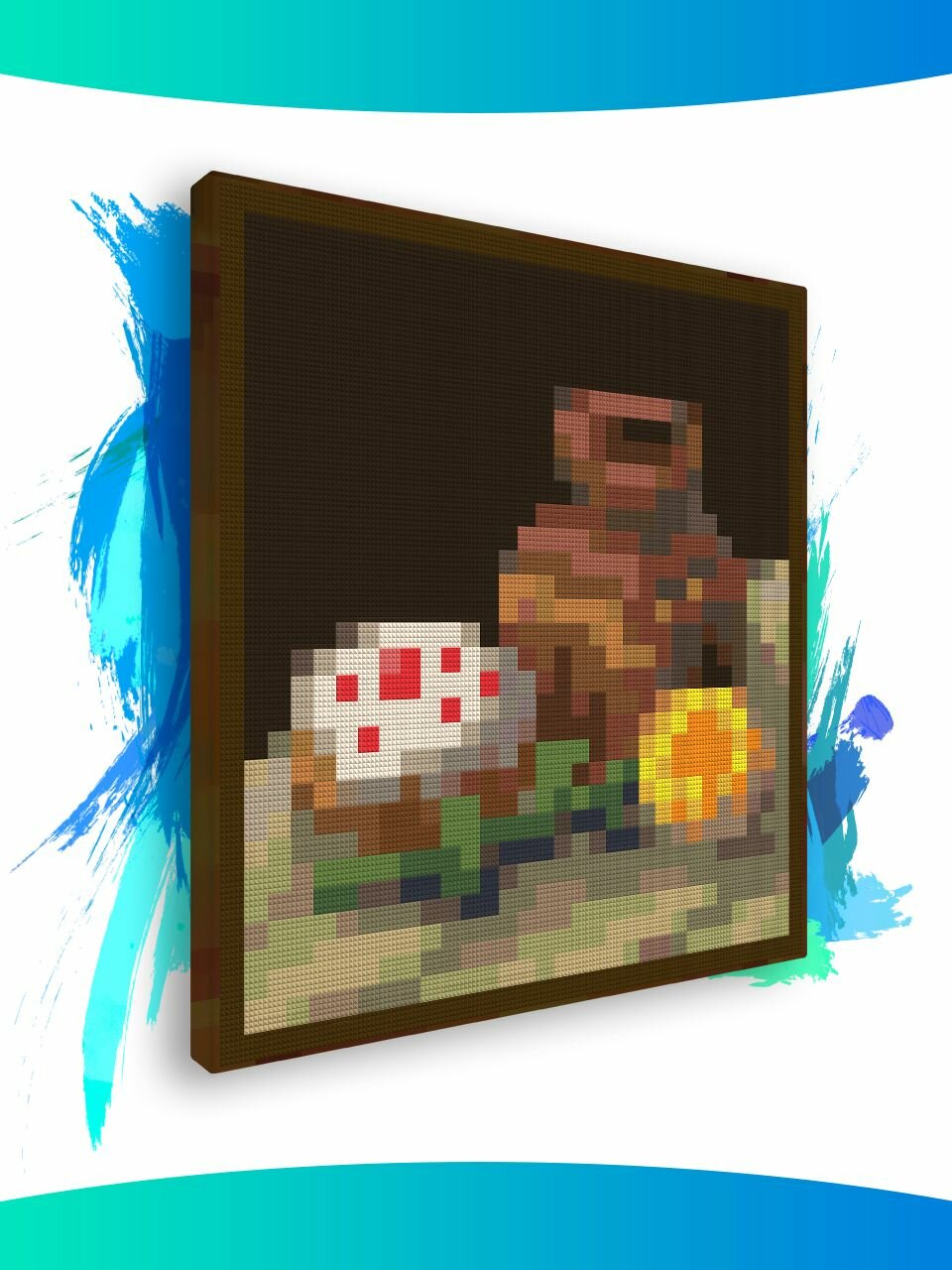 Алмазная мозаика на подрамнике Красиво Красим Майнкрафт картина барокко, 40 х 40 см