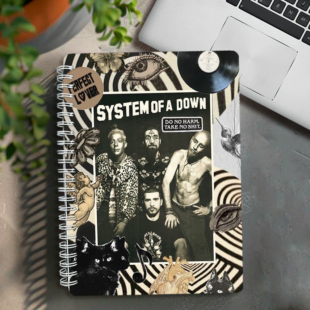 Блокнот для записей в клетку подарочный в твердой обложке А5 System of a Down