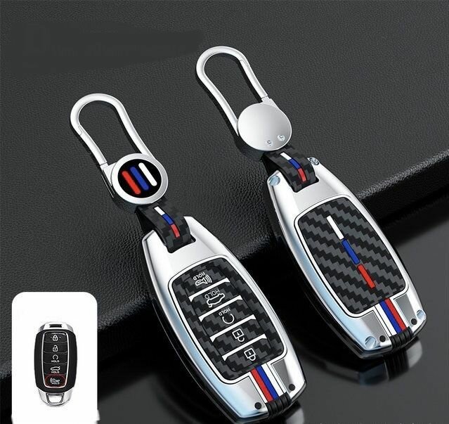 Чехол на ключ Hyundai Palisade / Хендай Палисад Silver